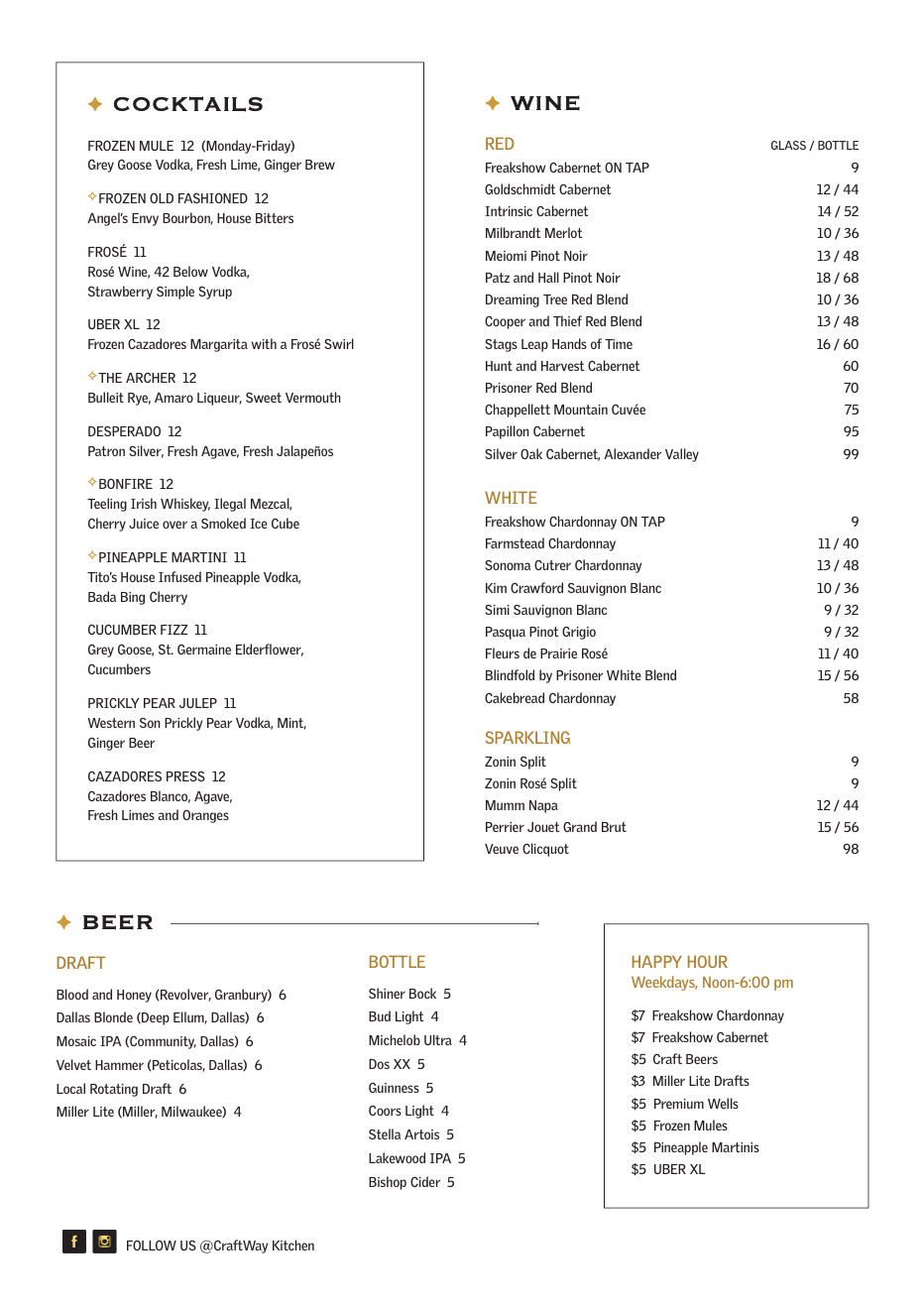 Menu - CraftWay Kitchen
