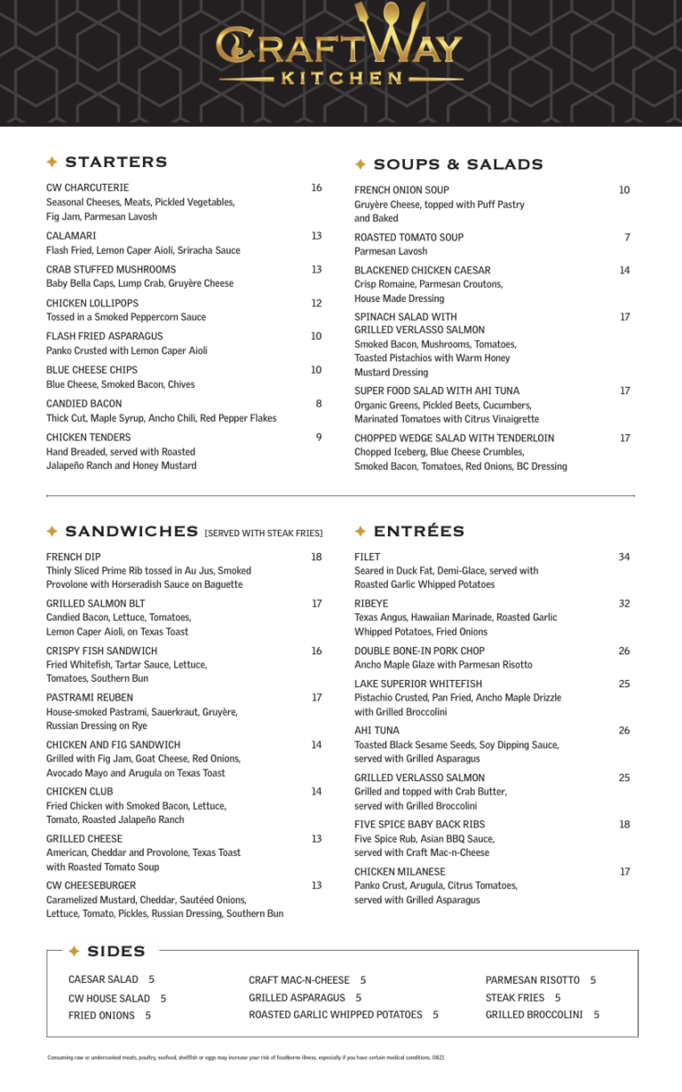 Menu - CraftWay Kitchen