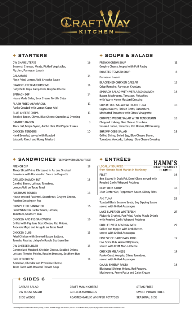Menu – CraftWay Kitchen