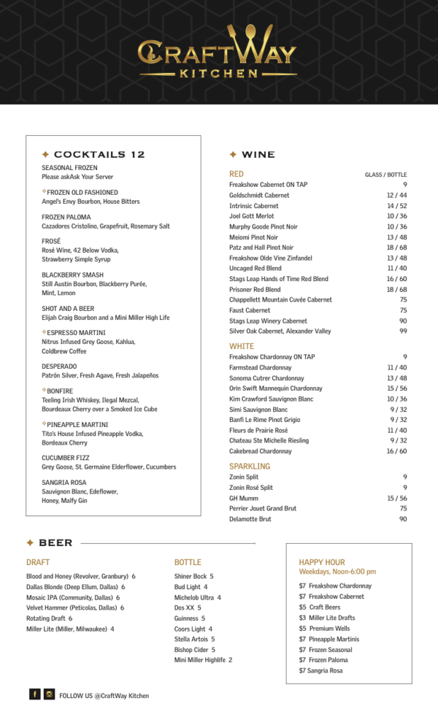 Menu – CraftWay Kitchen