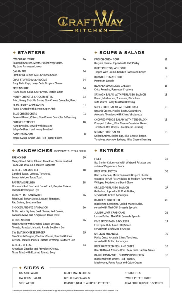 Menu – CraftWay Kitchen
