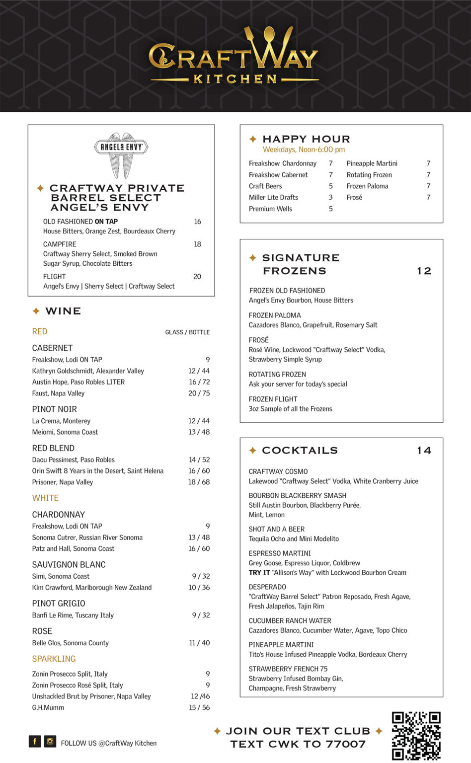 Menu – CraftWay Kitchen